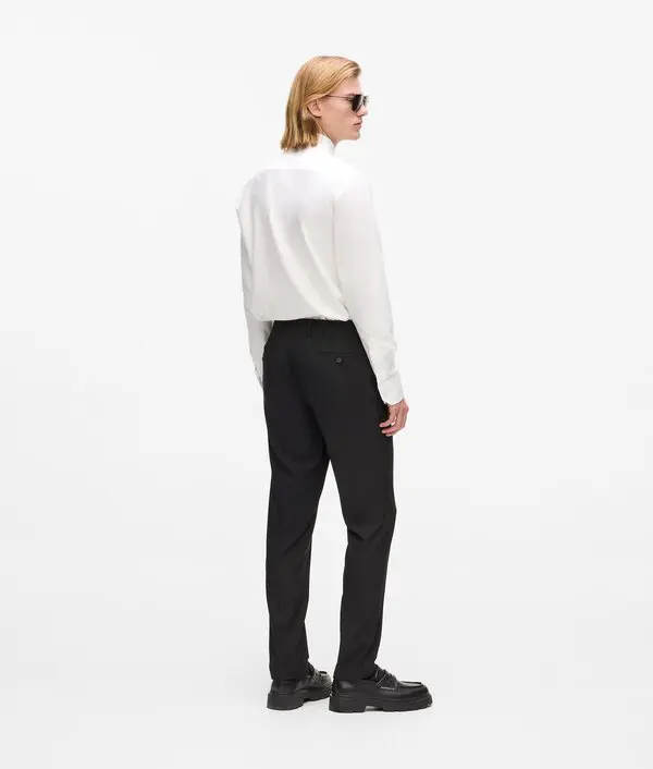 Karl Lagerfeld Tailored Faux-leather Detail Pants