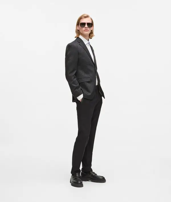 Karl Lagerfeld Tailored Faux-leather Detail Pants