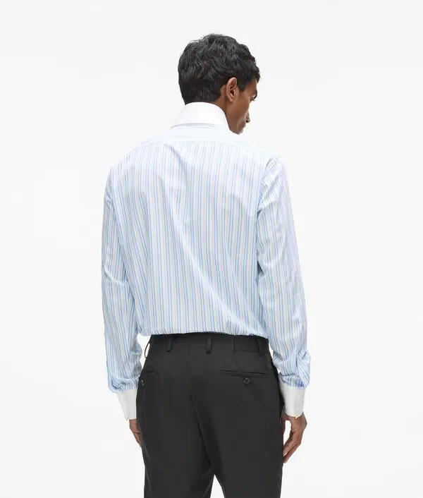 Karl Lagerfeld Contrast Collar Striped Shirt