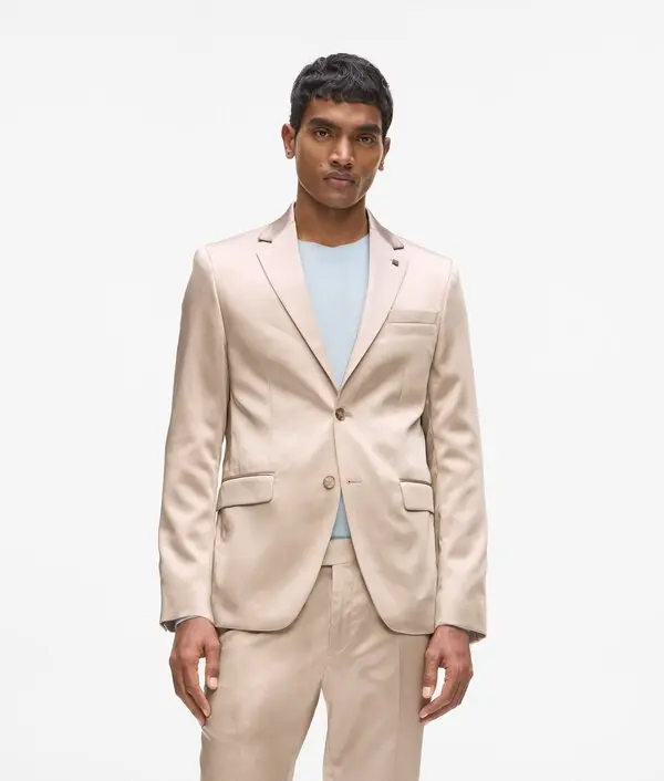 Karl Lagerfeld Satin Blazer - Camel