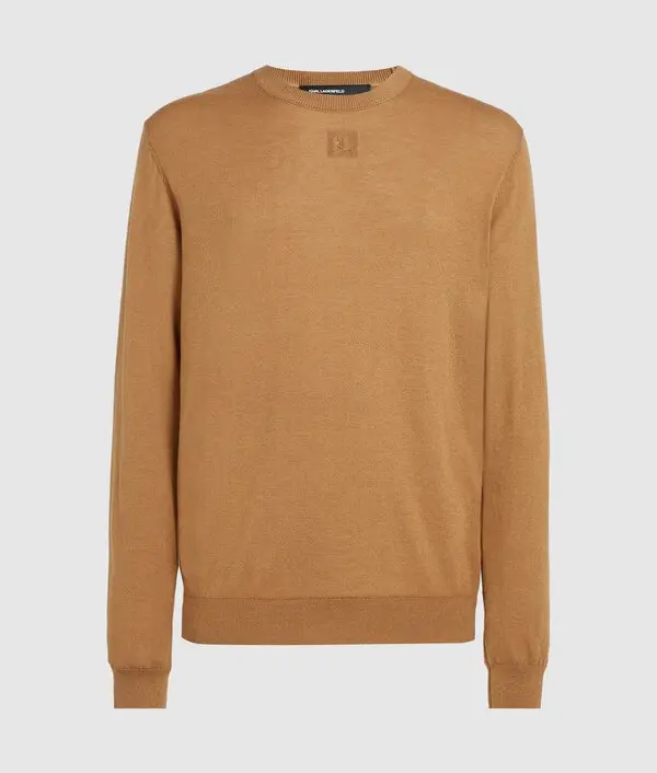Karl Lagerfeld Crewneck Knitted Sweater - Camel