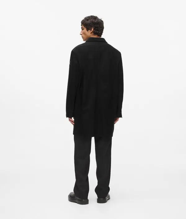Karl Lagerfeld Rain Coat With Pointed Collar And Monogram Detail