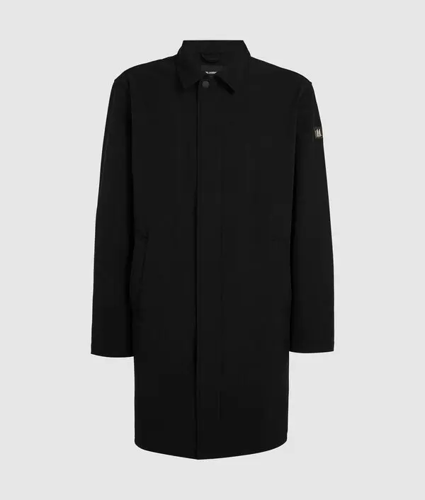 Karl Lagerfeld Rain Coat With Pointed Collar And Monogram Detail