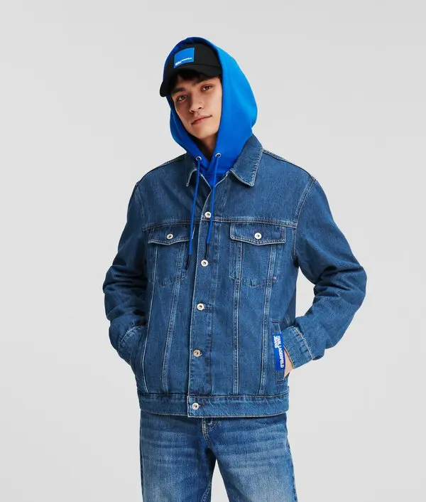 KL JEANS Jeans Regular-fit Organic Cotton Denim Jacket - Washed Mid Blue