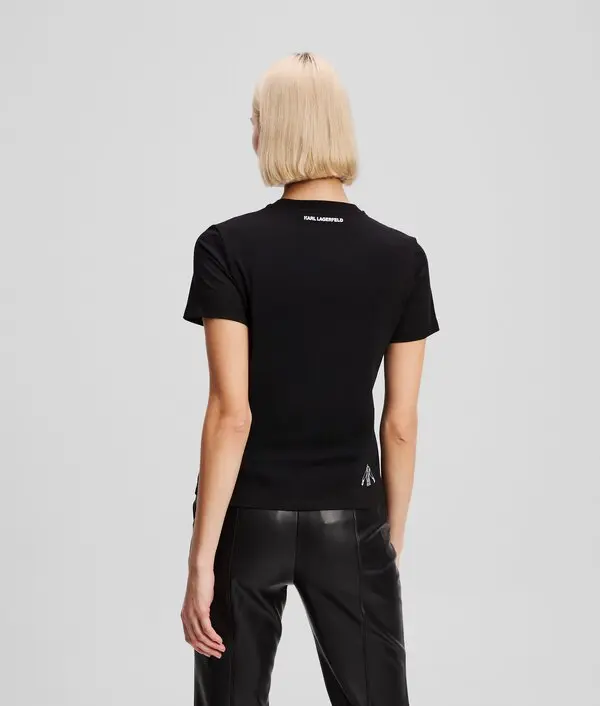 Karl Lagerfeld Organic Cotton T-shirt With Archive Graphic