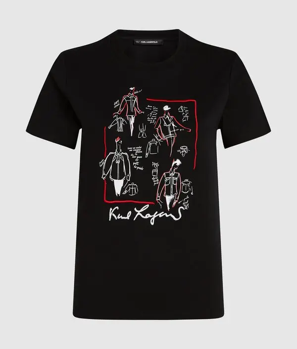 Karl Lagerfeld Organic Cotton T-shirt With Archive Graphic