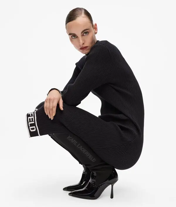 Karl Lagerfeld Logo Knit Maxi Dress