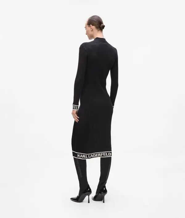 Karl Lagerfeld Logo Knit Maxi Dress