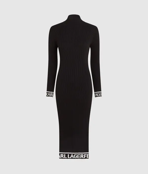 Karl Lagerfeld Logo Knit Maxi Dress