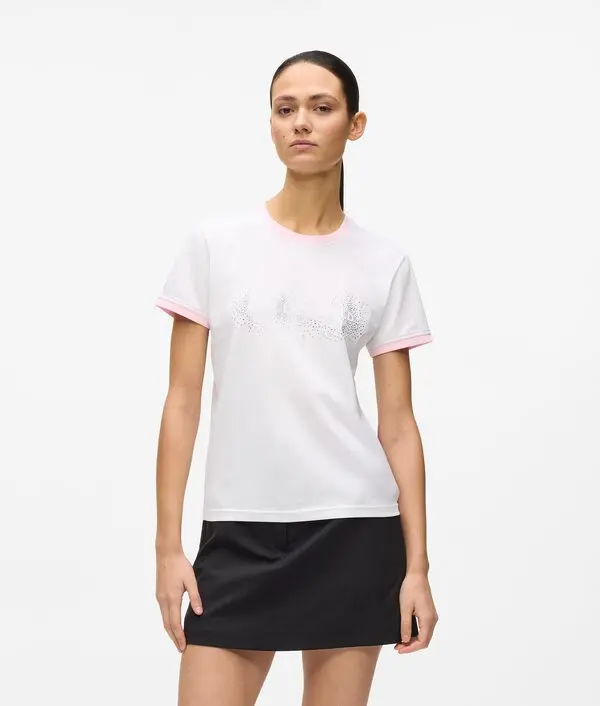 Karl Lagerfeld Rhinestone Logo T-shirt - White