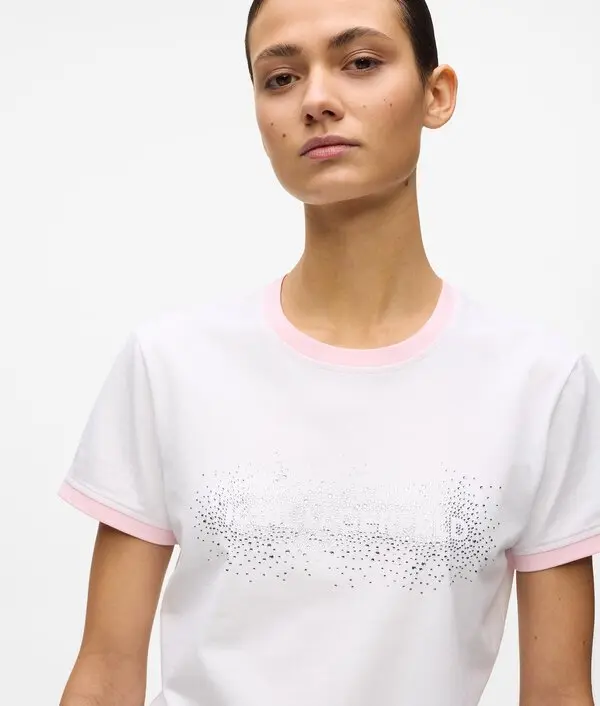 Karl Lagerfeld Rhinestone Logo T-shirt