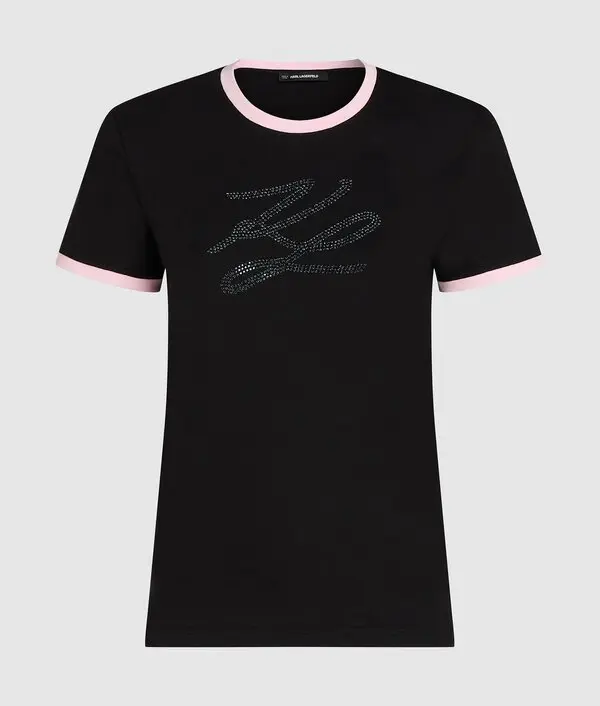 Karl Lagerfeld Exclusive Rhinestone Autograph T-shirt