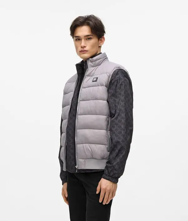 Karl Lagerfeld Lightweight Puffer Gilet - Dark Grey