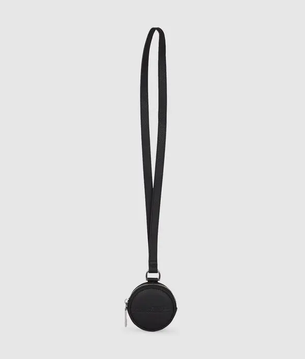 Karl Lagerfeld Rue St-guillaume Leather Pouch On Strap - Black