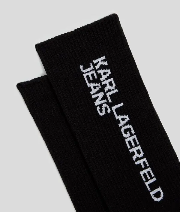 Karl Lagerfeld Logo Ribbed Socks 2-pack - Black