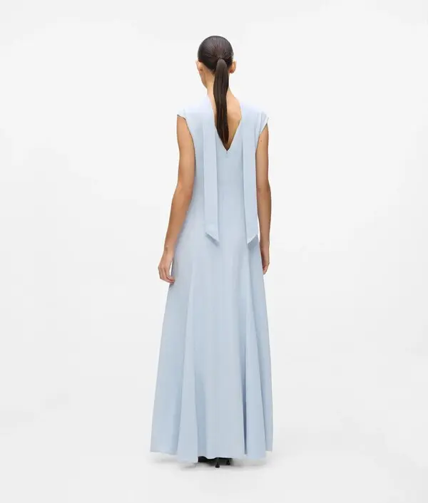 Karl Lagerfeld Viscose Ruffle-detail Maxi Dress - Kentucky Blue