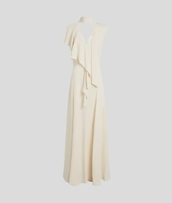 Karl Lagerfeld Viscose Ruffle-detail Maxi Dress - Pristine