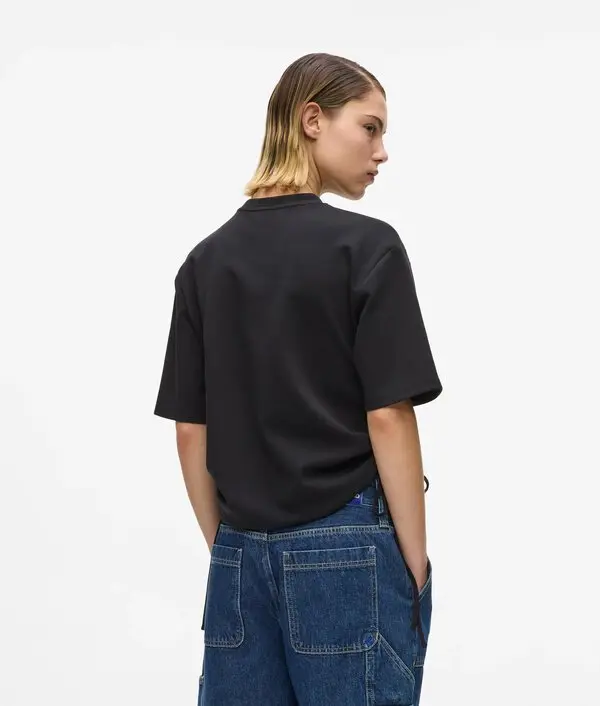 Karl Lagerfeld Tie Detail Ruched T-shirt - Black