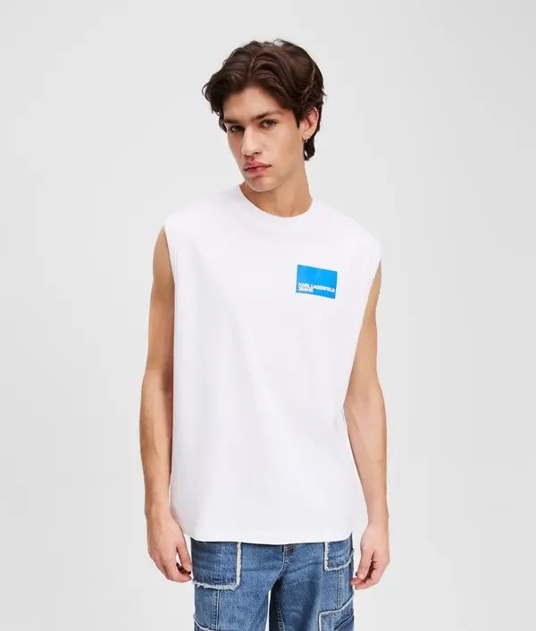 KL JEANS Box Logo Tank Top - White