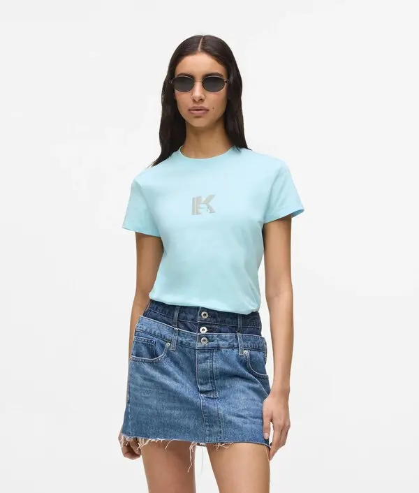 KL JEANS Slim K Logo T-shirt - Corydalis Blue