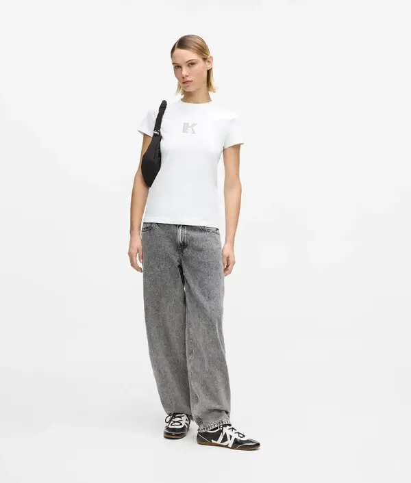 KL JEANS Slim Fit K Logo T-shirt - White