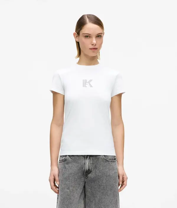 KL JEANS Jeans Slim K Logo T-shirt - White
