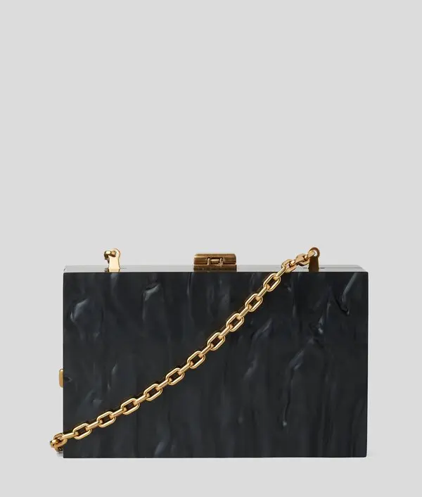 Karl Lagerfeld K/soirée Clutch With 3d Signature Embellishment - Black