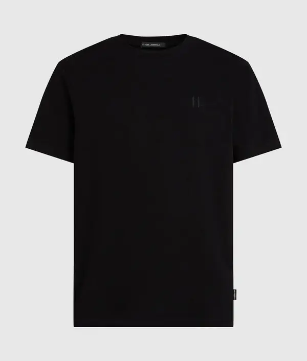 Karl Lagerfeld Monogram Linen Blend T-shirt - Black