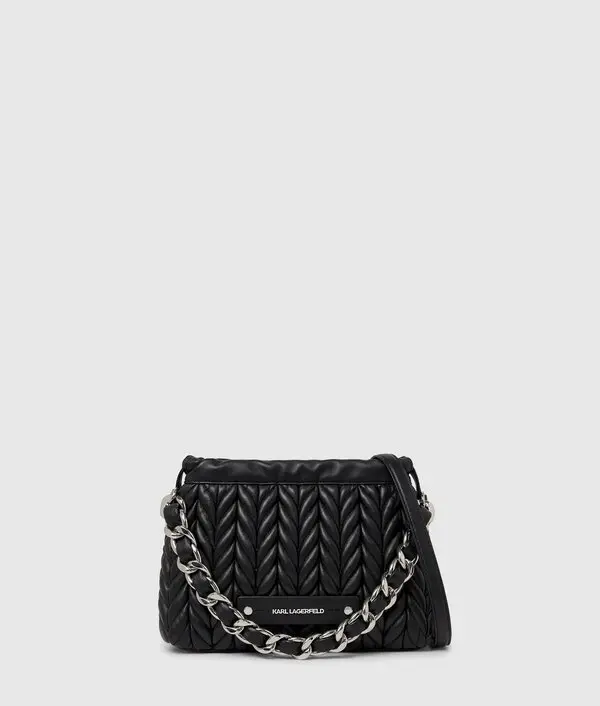 Karl Lagerfeld K/weave Chain Crossbody Bag - Black-nickel