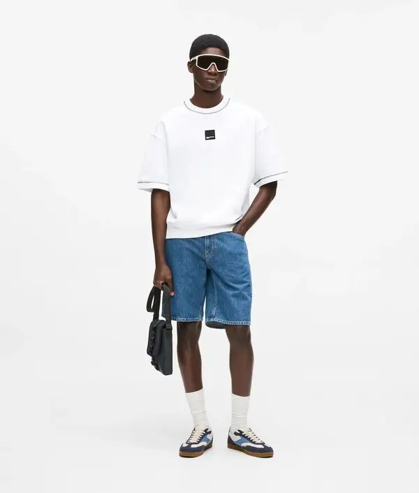 KL JEANS Jeans Short-sleeved Contrast Stitch Sweatshirt