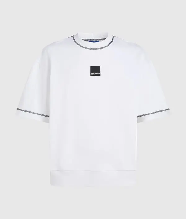 KL JEANS Jeans Short-sleeved Contrast Stitch Sweatshirt