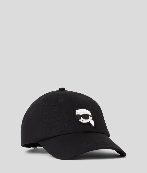 Karl Lagerfeld Baseball Cap With Ikon Karl Artwork - Black