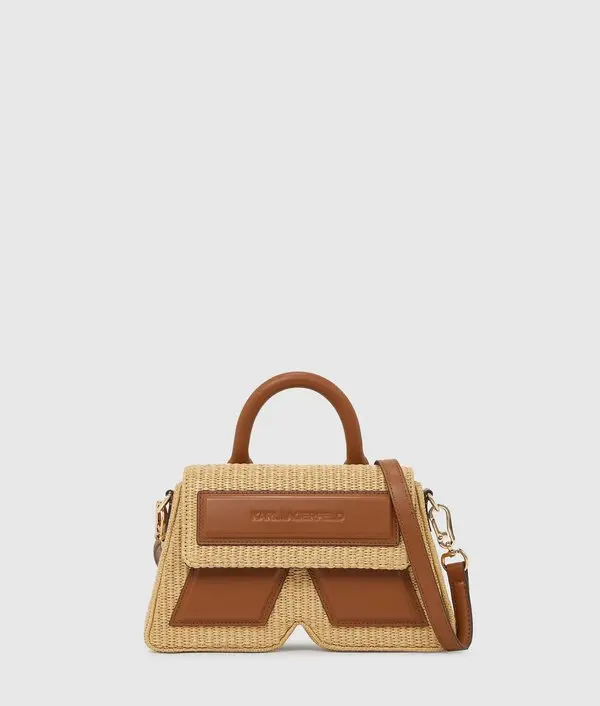 Karl Lagerfeld Ikon K Woven Top Handle Bag - Natural-tan