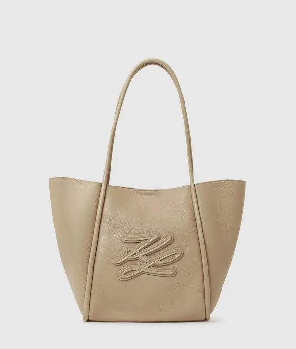 Karl Lagerfeld K/autograph Patch Medium Tote Bag - Safari