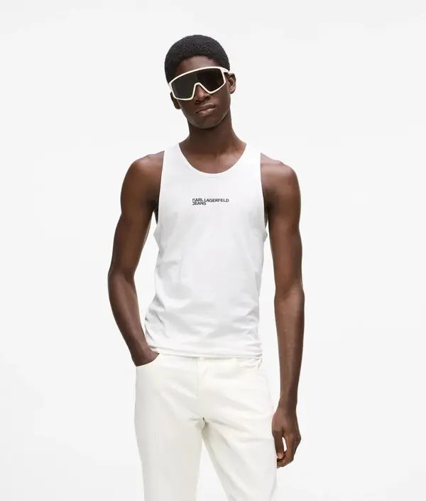 KL JEANS Jeans Logo Tank Top - White