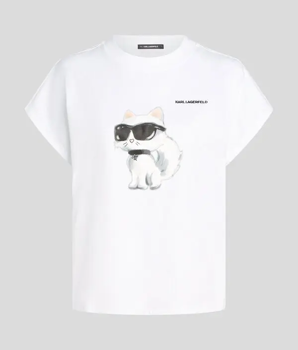 Karl Lagerfeld Ikon Choupette Organic Cotton T-shirt