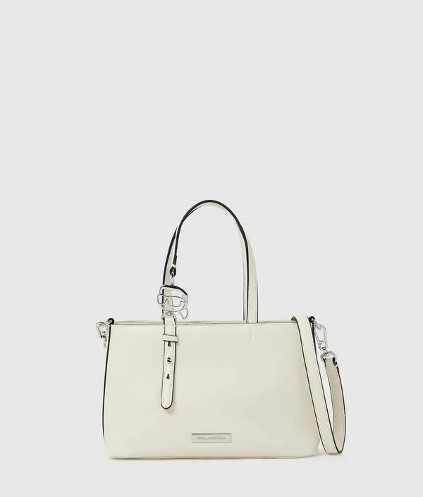 Karl Lagerfeld Ikon Smooth Small Tote Bag - Off White