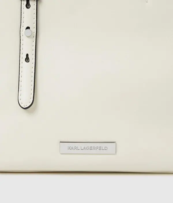 Karl Lagerfeld Ikon Smooth Small Tote Bag - Off White