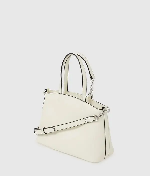 Karl Lagerfeld Ikon Smooth Small Tote Bag - Off White