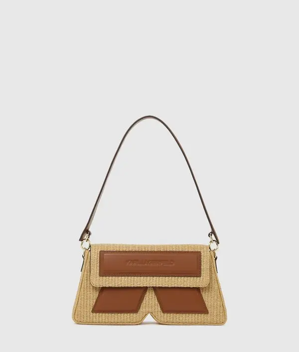 Karl Lagerfeld Ikon K Woven Shoulder Bag - Natural-tan