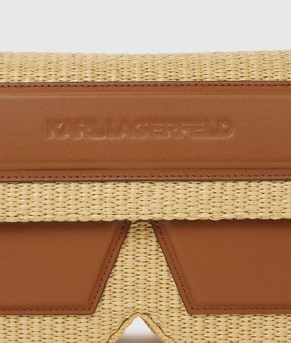 Karl Lagerfeld Ikon K Woven Shoulder Bag - Natural-tan