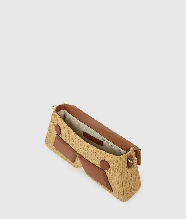 Karl Lagerfeld Ikon K Woven Shoulder Bag - Natural-tan