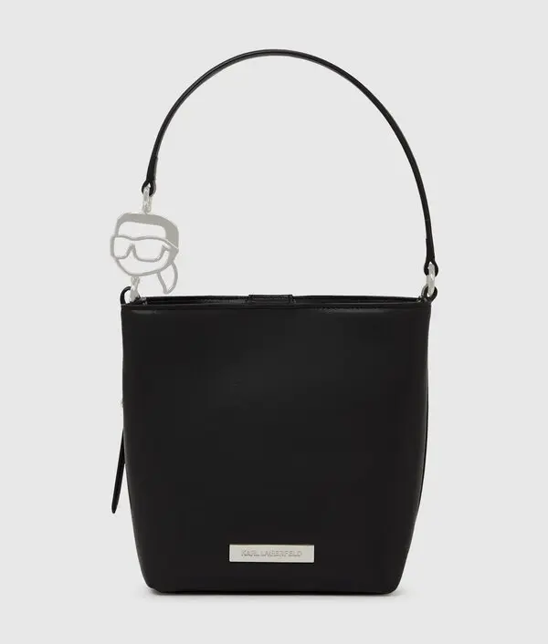 Karl Lagerfeld Ikon Smooth Bucket Bag - Black