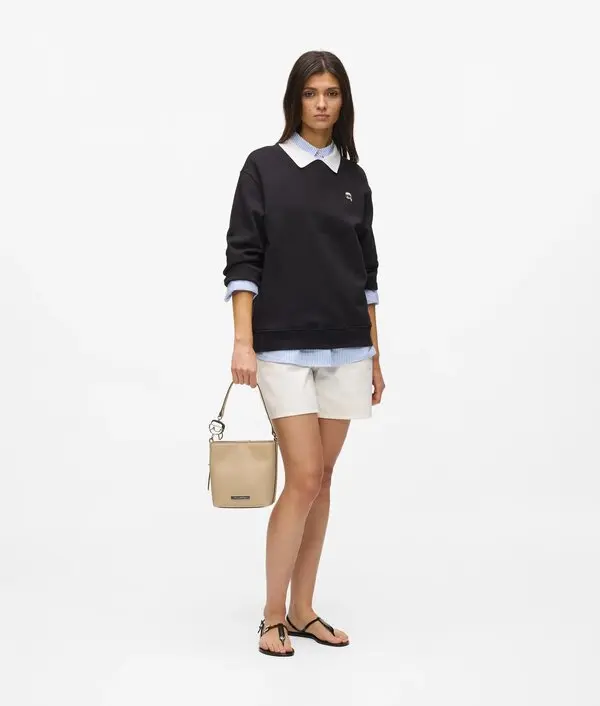 Karl Lagerfeld Ikon Smooth Bucket Bag - Safari