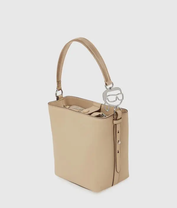 Karl Lagerfeld Ikon Smooth Bucket Bag - Safari
