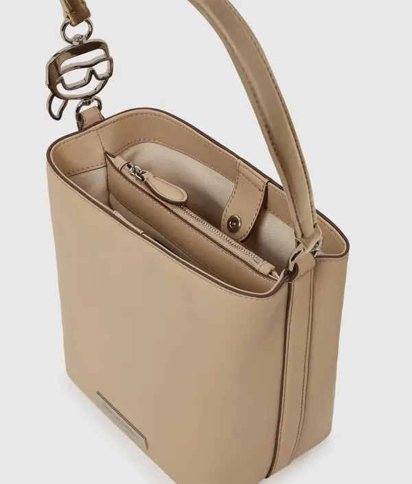 Karl Lagerfeld Ikon Smooth Bucket Bag - Safari