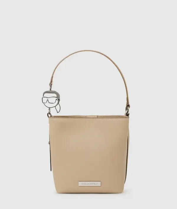 Karl Lagerfeld Ikon Smooth Bucket Bag - Safari