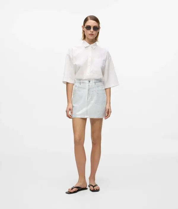 KL JEANS Metallic Mini Skirt - Silver