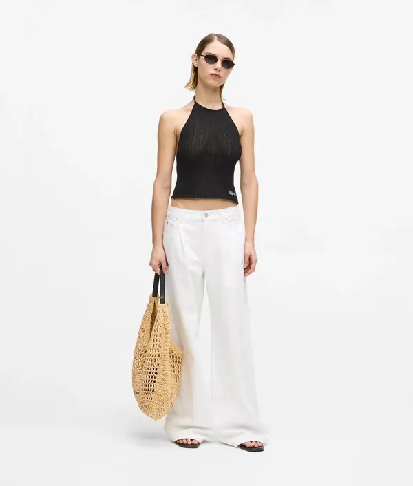 KL JEANS Jeans Knitted Halterneck Top - Black