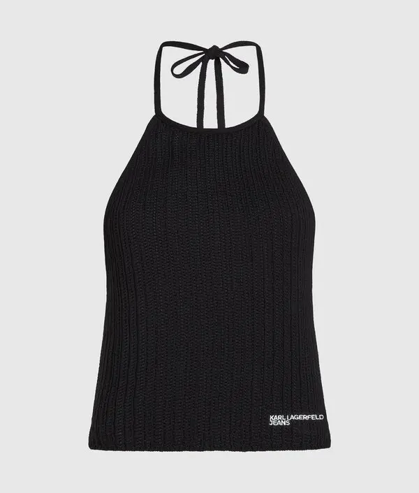 KL JEANS Jeans Knitted Halterneck Top - Black